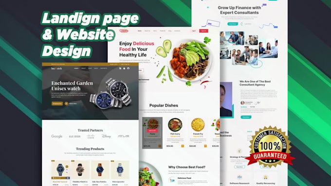 Create eye catching landing page and website ui ux design by Fmrawuser | Fiverr