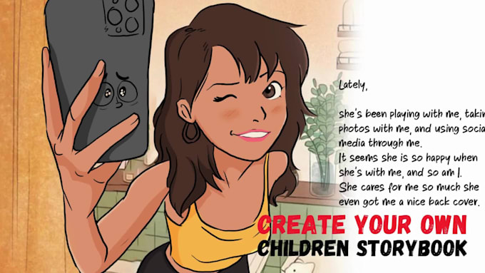 Draw cute children story book illustrations and cover design by ...