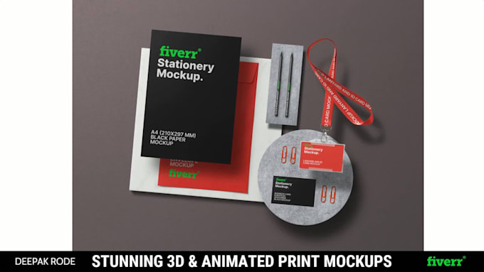 Design stunning 3d and animated print mockups by Deepakrode | Fiverr
