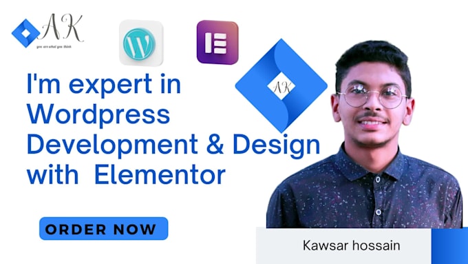 Build wordpress landing page website using elementor pro or divi theme by Kawsarhossainak | Fiverr