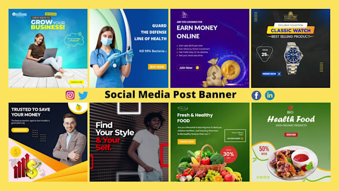 Do awesome all social media post banner design by Gigasset | Fiverr