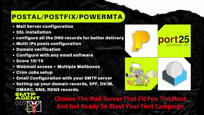 Setup postal pmta postfix with mailwizz mautic email system by Smtp_ag2nt_007 | Fiverr