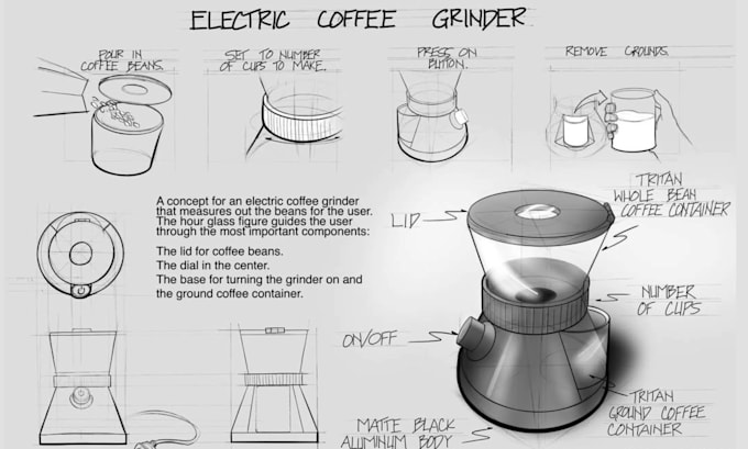 Draw product line art illustration technical manual instruction vector ...