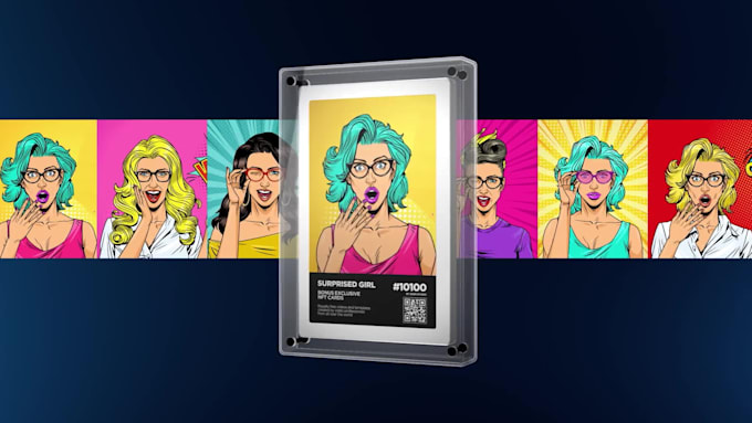 Create 3d nft dynamic crypto art trading membership pass card animation ...