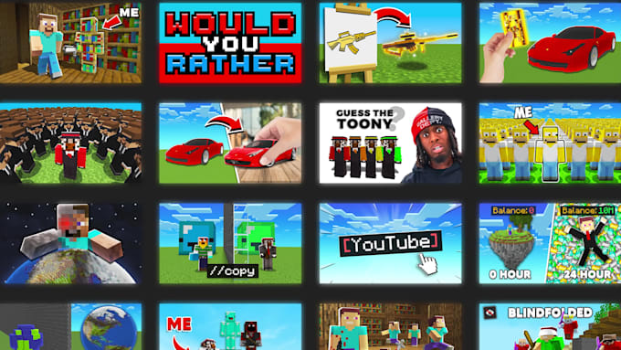 Create the best minecraft thumbnails by Toonystudios | Fiverr