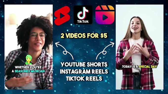 Elevate your tiktok, insta reels, youtube shorts with pro level ...