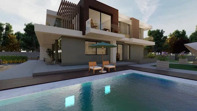 Make an architectural 3d model, rendering and walkthrough by Yassineseddouk | Fiverr