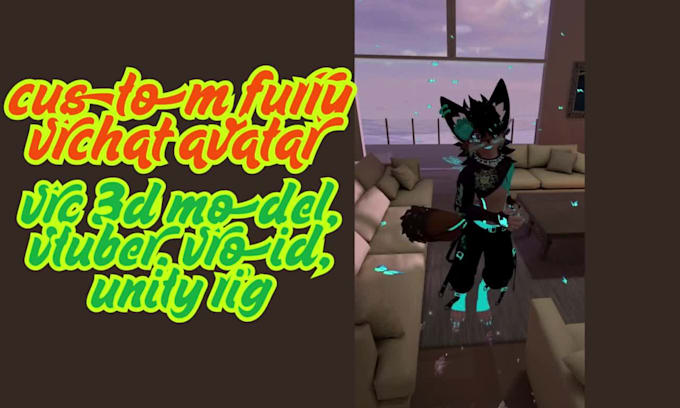 Create custom furry vrchat avatar, vrc 3d model, vtuber, vroid, unity ...