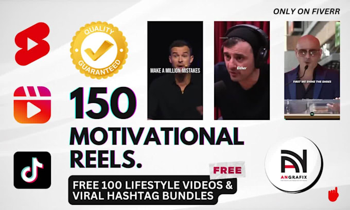 Create 150 motivational instagram reels and youtube shorts by Angrafix | Fiverr