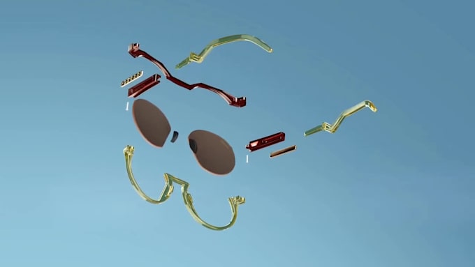 Create realistic 3d sunglass model, 3d eyewear design, 3d sunglass ...