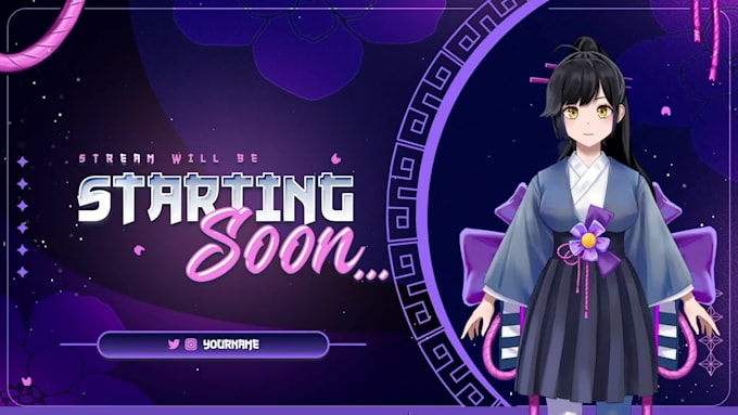 Create cute or anime stream overlays for vtuber and streamer by Zentich ...