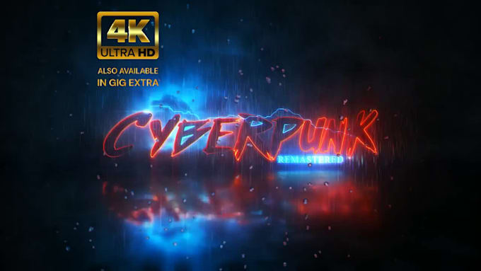Create cyberpunk neon light metallic glow logo reveal intro animation ...