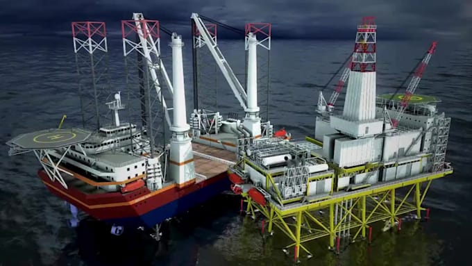 Do realistic 3d industrial video oil and gas animation offshore ...