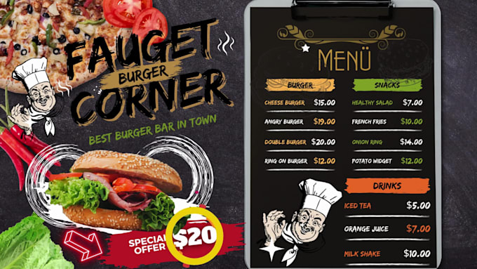 Do professional restaurant menu, food menu, and digital menu designs by ...