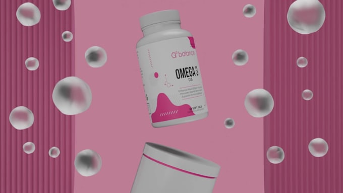 Create 3d supplement animation supplement video ads 3d beverages bottle ...