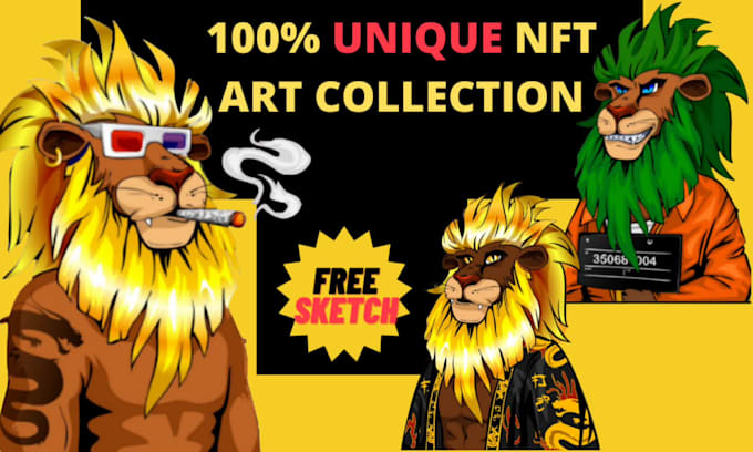 Design a custom nft cartoon art character for your nft project by ...