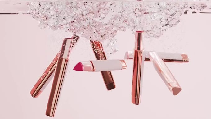3d cosmetic product animation skincare video lipstick animation ...