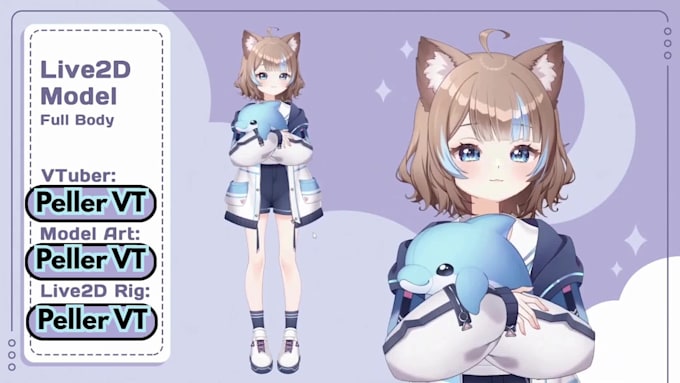 Create 2d vtuber, vtuber design, live2d model vtuber rigging for vtube studio by Peller_vtuber ...