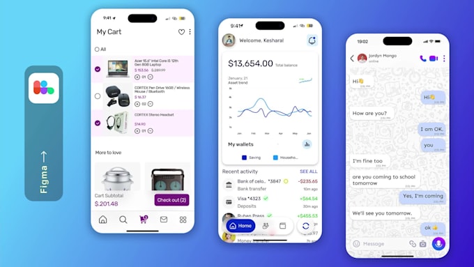 Design mobile apps ui ux in figma by Kesharamaduwant | Fiverr