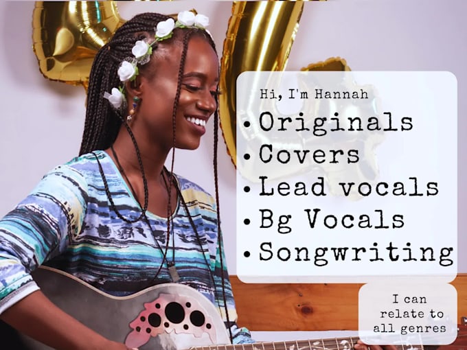 Be your female singer, female vocalist, back up, composer, song writer ...