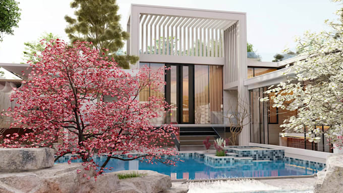 Design interior, exterior, 3d floor plans, 3d model architecture rendering house by ...