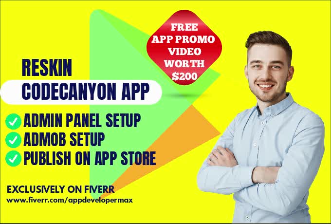 Reskin, rebrand,setup,costumize codecanyon app by Appdevelopermax | Fiverr