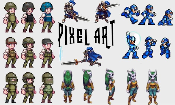 Creare sprite sheet per personaggi in pixel art retrò con animazioni ...