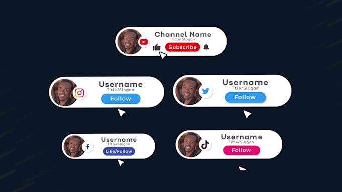 Create youtube subscribe button and social media lower third by Georgemuriithi | Fiverr