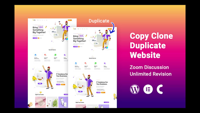 Do redesign copy clone duplicate website using elementor pro by Iamdevtanvir | Fiverr