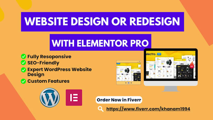 Build responsive wordpress website design or redesign with elementor ...