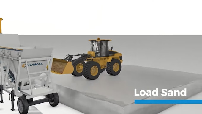 Create 3d industrial animation for concrete plant, heavy machinery and ...