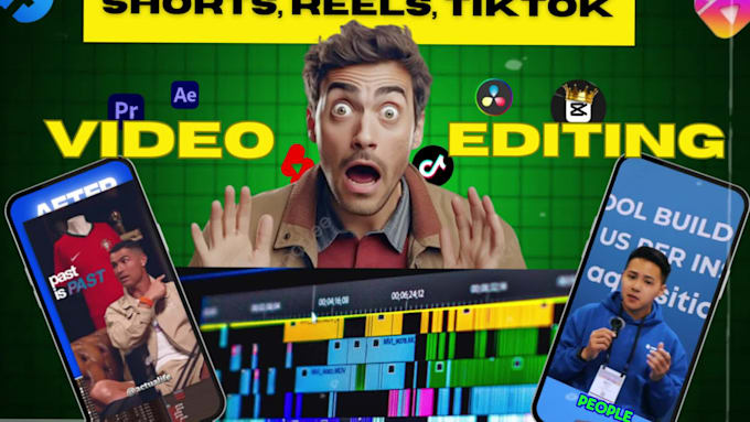 Do video editing for youtube shorts, instagram reels, tiktok ads, video ...