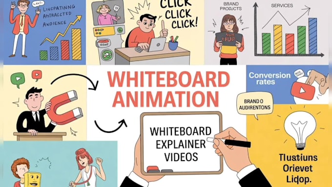 Create hand drawn whiteboard animation explainer video doodle sketch ...