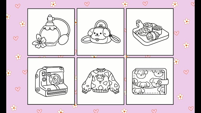 Draw a bold and easy coloring book, cute and cozy by Alii_art | Fiverr