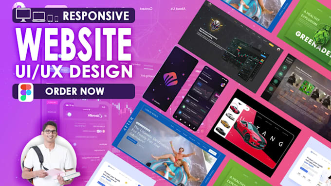Design modern animated ui ux for websites and mobile apps using figma ...