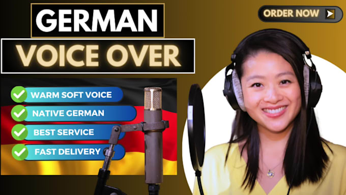 Record a female german voice over in best quality by Yin_spricht | Fiverr