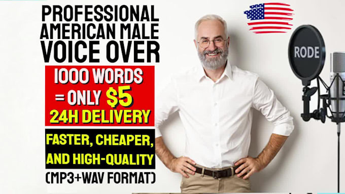 Record a professional american male voice over, audio books by ...