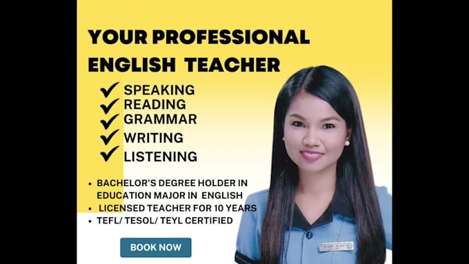 Be an english tutor for kids by Teacher_jona | Fiverr