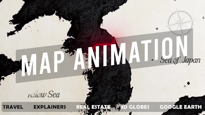 Create a visually stunning map animation by Mapmotion | Fiverr