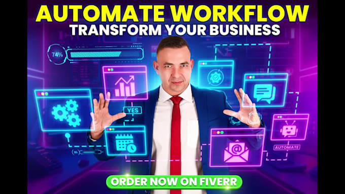 Ai workflow automation with gohighlevel, zapier, make com, n8n, power automate by Justnaz | Fiverr