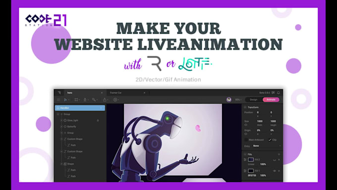 Do Svg Lottie Rive Animation For Mobile And Web App By Code Station 21 Fiverr