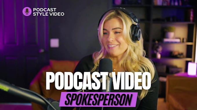 Make a podcast style spokesperson video for social media by Cherish_g ...