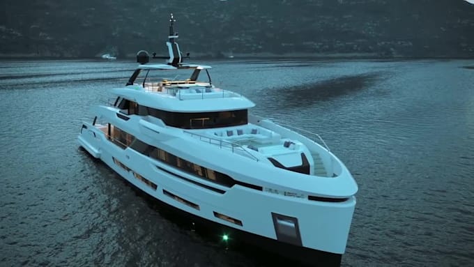 Render 3d cgi boat model, 3d ship animation, yatch animation 3d water ...