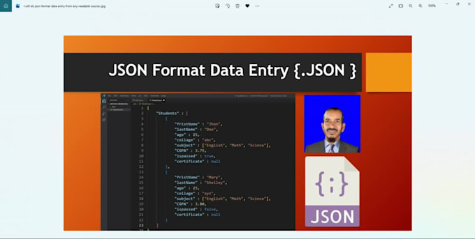 Do json format data entry from any readable source by Sadekmia24 | Fiverr