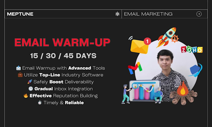 Set up your email warmup tool, or warm up your emails with our own software by Meptune | Fiverr