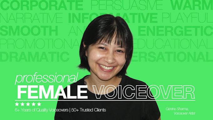 Deliver professional neutral, singaporean english voiceovers by Geninesharma | Fiverr