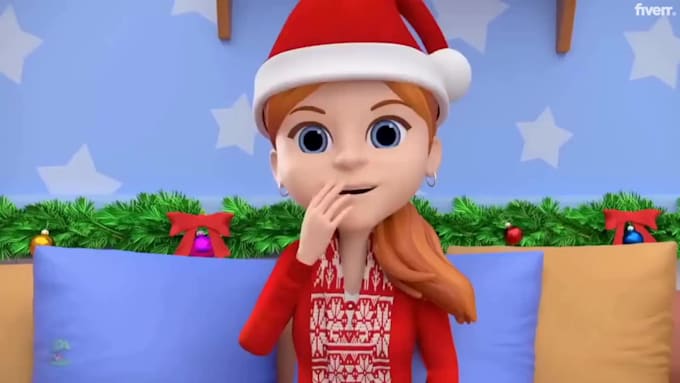 Create 3d christmas animation, cartoon kid animated music video ...