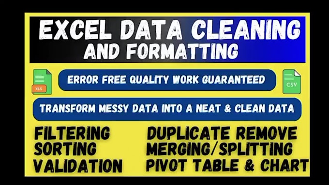 Clean and organize your messy excel data for better analysis by Vishal_00100 | Fiverr