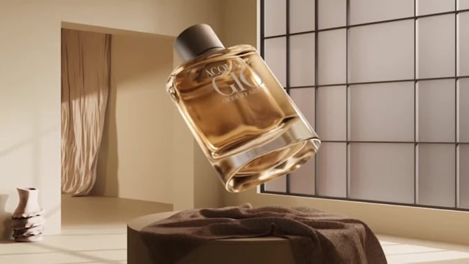 Render realistic cgi perfume bottle design, 3d fragrance animation, cgi ...