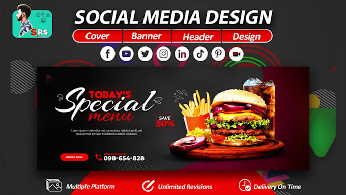 Design an eye catching facebook cover or any social media header banner ...